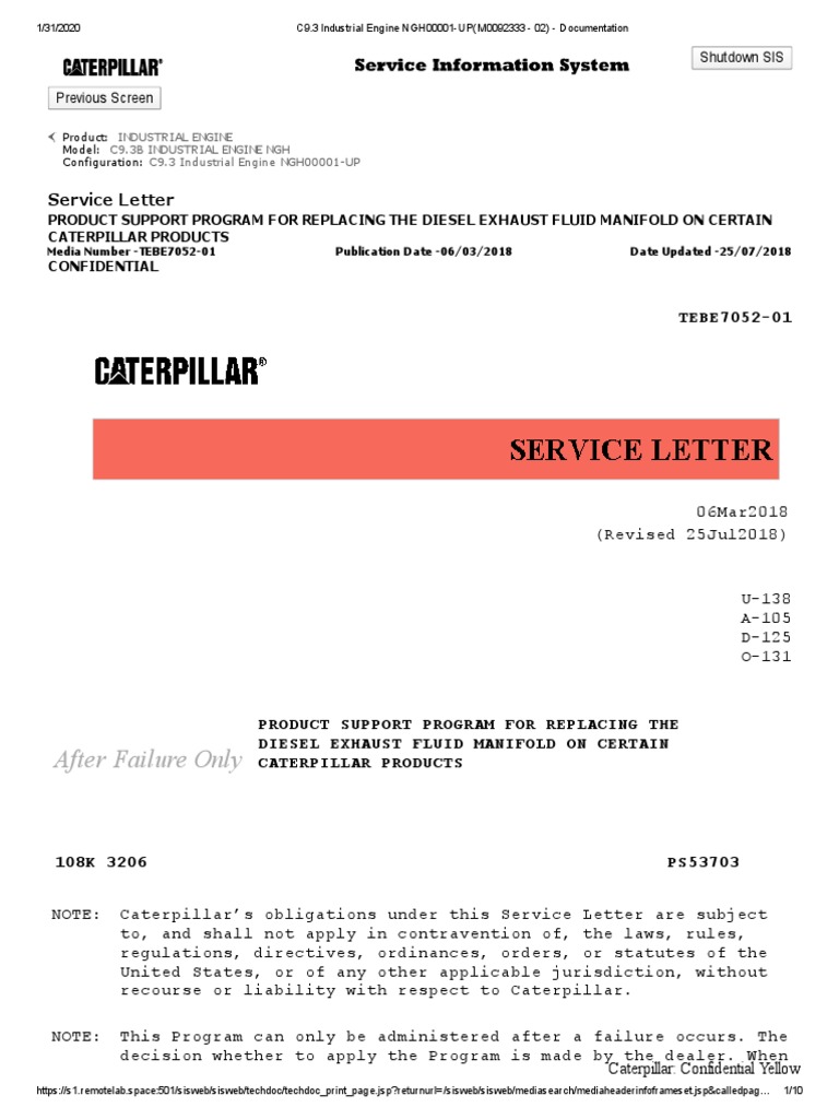 C9.3 Industrial Engine NGH00001-UP (M0092333 - 02) - Replacement of ...