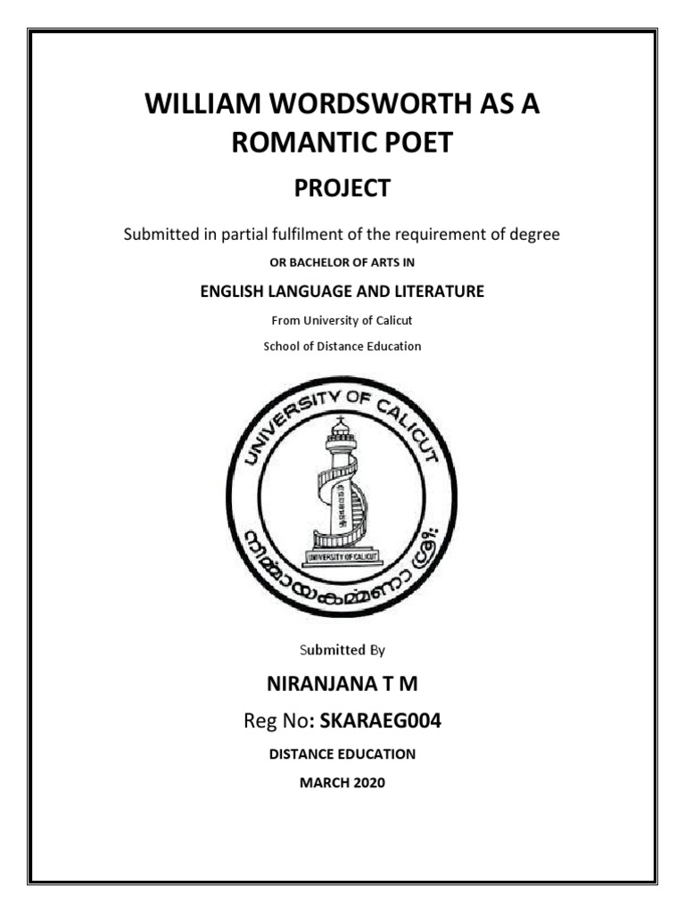 Wordsworth: A Major Romantic Poet | PDF