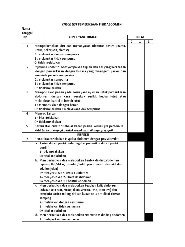Check List Osce | PDF