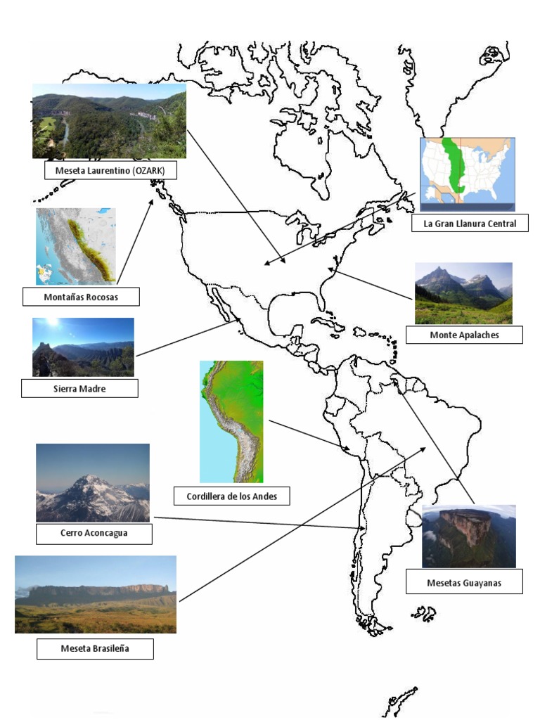 Relieve y Mesetas de América | PDF