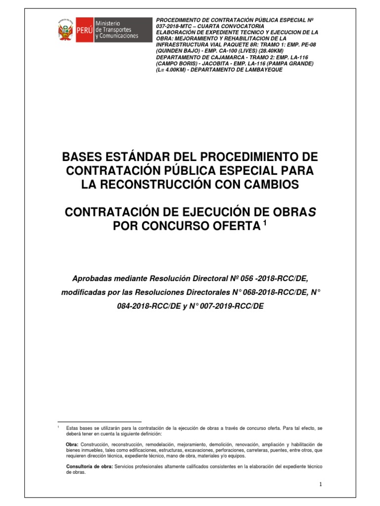Bases-estandar-Concurso-Oferta-PEC-37-CUARTA CONVOCATORIA 1653 PDF | PDF