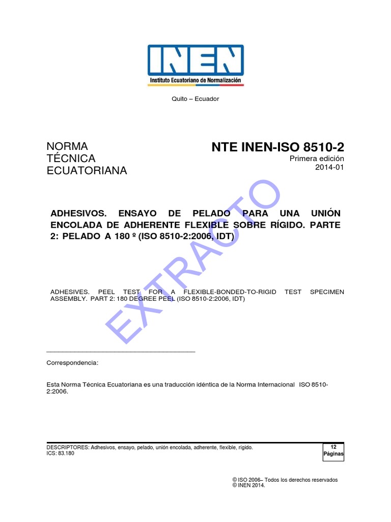 Nte Inen Iso 8510-2extracto | PDF