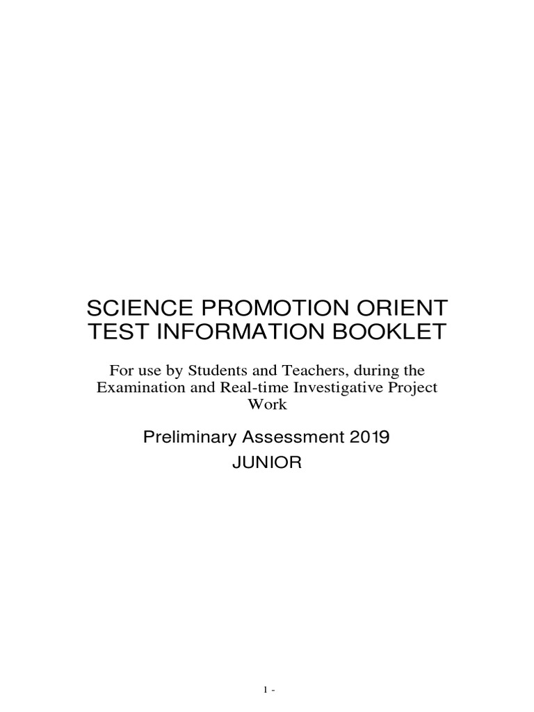 Spot Junior Booklet Class 6 To 8 | PDF