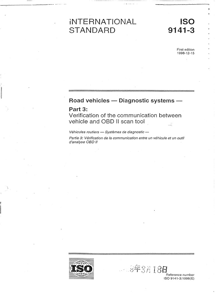 ISO 9141-3-1998.verification of The Communication Between Vehicle and ...