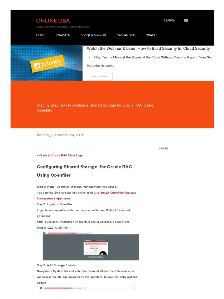 Oracle RAC Storage Setup Guide | PDF | Business | Technology & Engineering