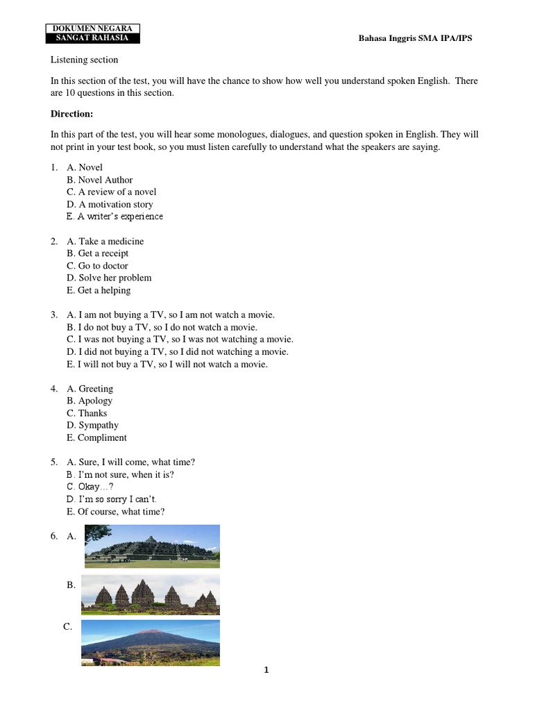 Contoh Soal Bahasa Inggris | PDF