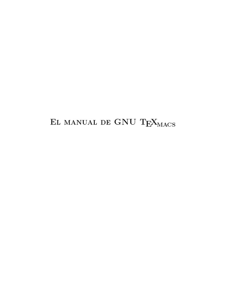 Texmacs-Manual Es | PDF