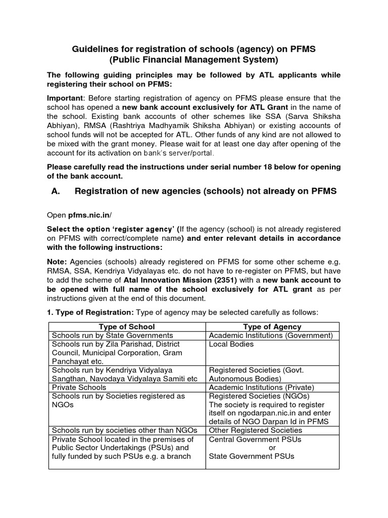 PFMS Guidelines | PDF