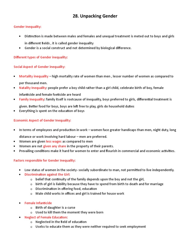 Mind Map - Unpacking Gender Points To Remember | PDF | Social Science