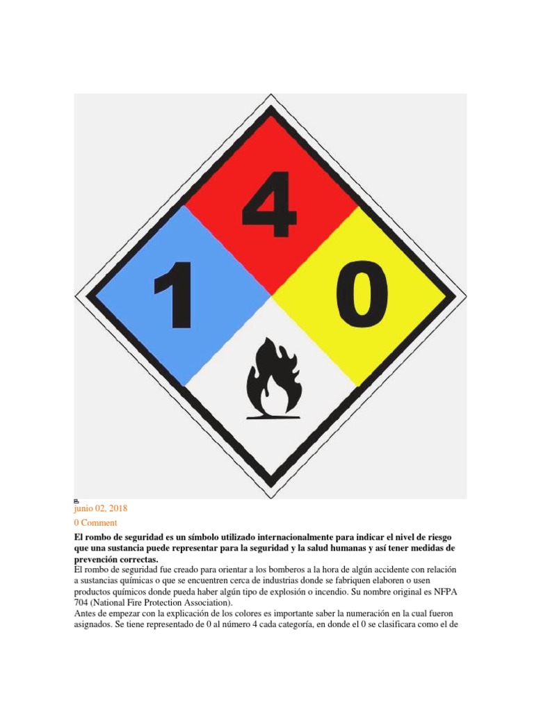Rombo de Seguridad y Pictogramas de Peligro | PDF | Ciencia y ...