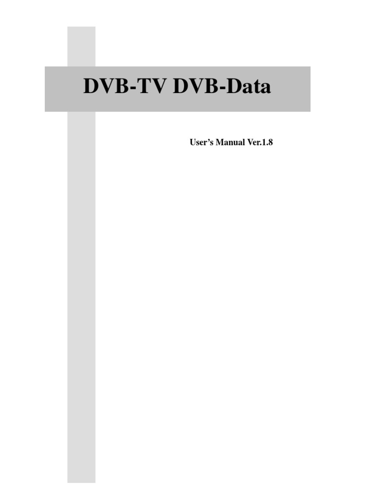 DVB-Data User's Manual 1.80x - English | PDF | Satellite Television ...
