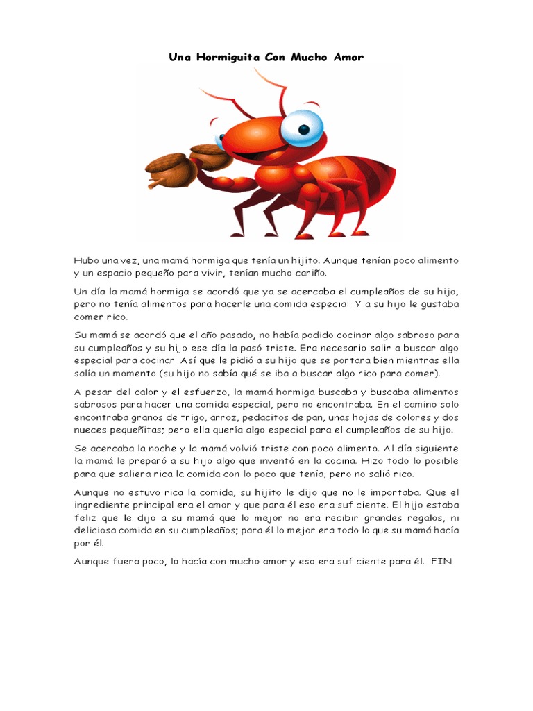 Cuento La Hormiguita Pdf