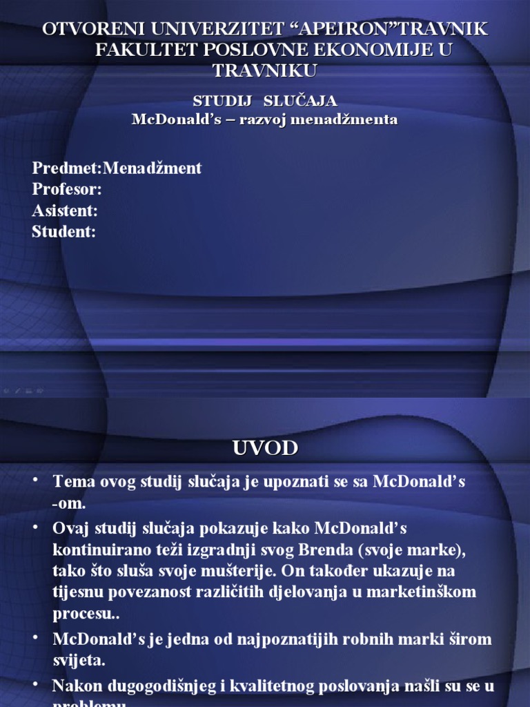 Prezentacija Mcdonalds | PDF