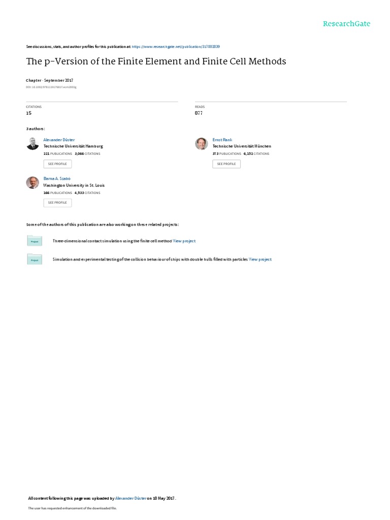 2017-svd-Szabó-The P-Version of The Finite Element and Finite Cell Methods-Ecm003g | PDF ...