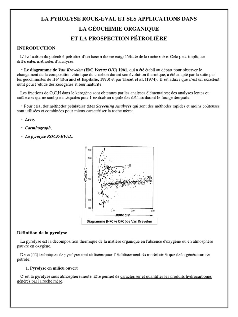 Pyrolyse Rock-Eval en Géochimie | PDF