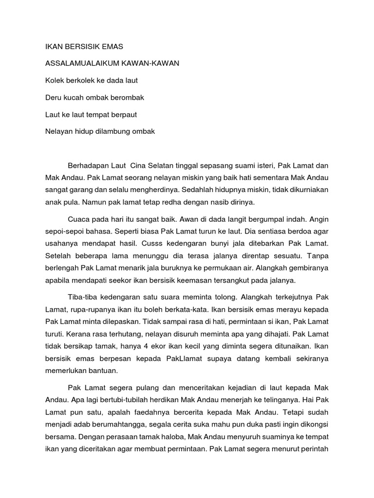 Ikan Bersisik Emas | PDF