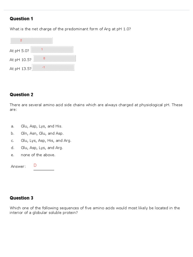 Biochemistry Chapter 04 Assignment | PDF