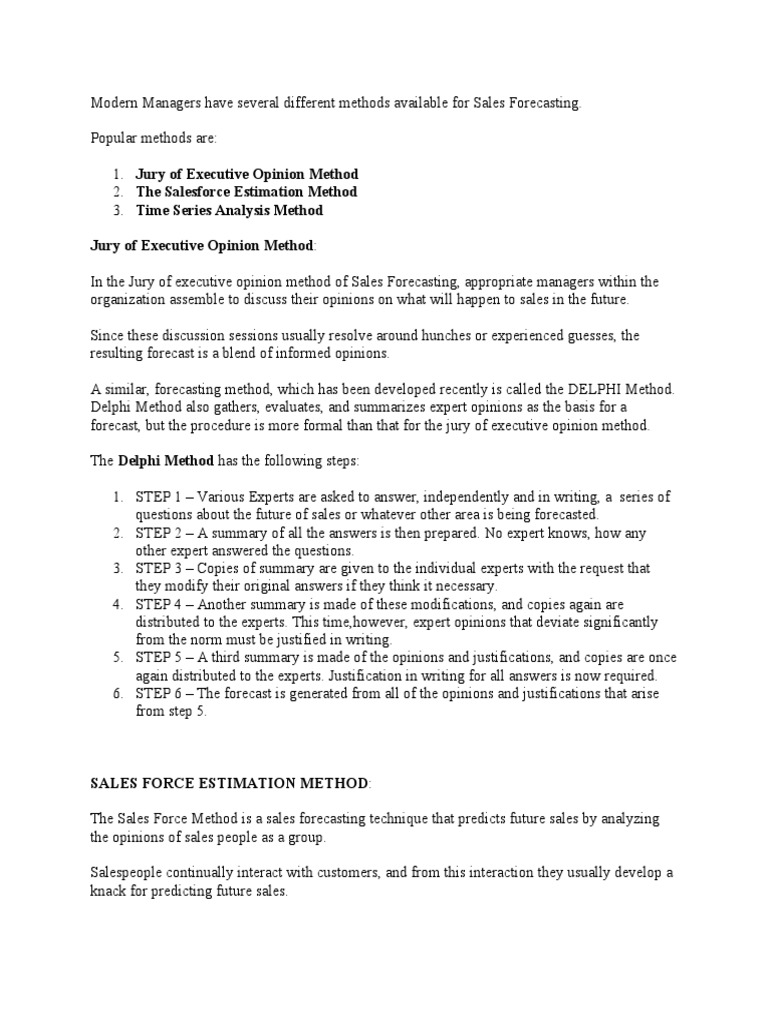 Modern Sales Forecasting Methods | PDF | Forecasting | Demand