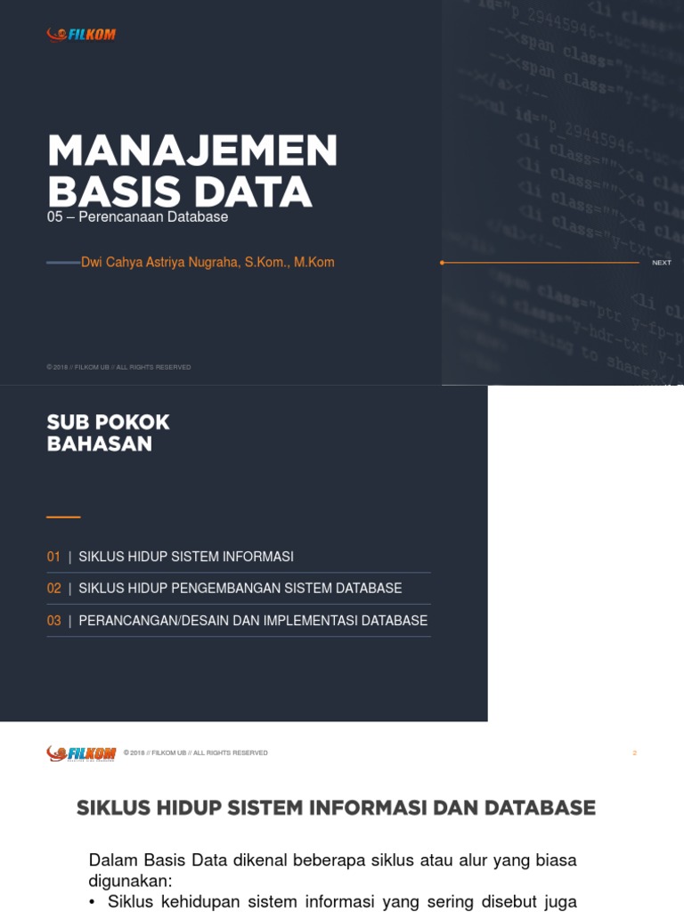 1920 MBD 05 Perencanaan Database, Design, Dan Administrasi Database | PDF