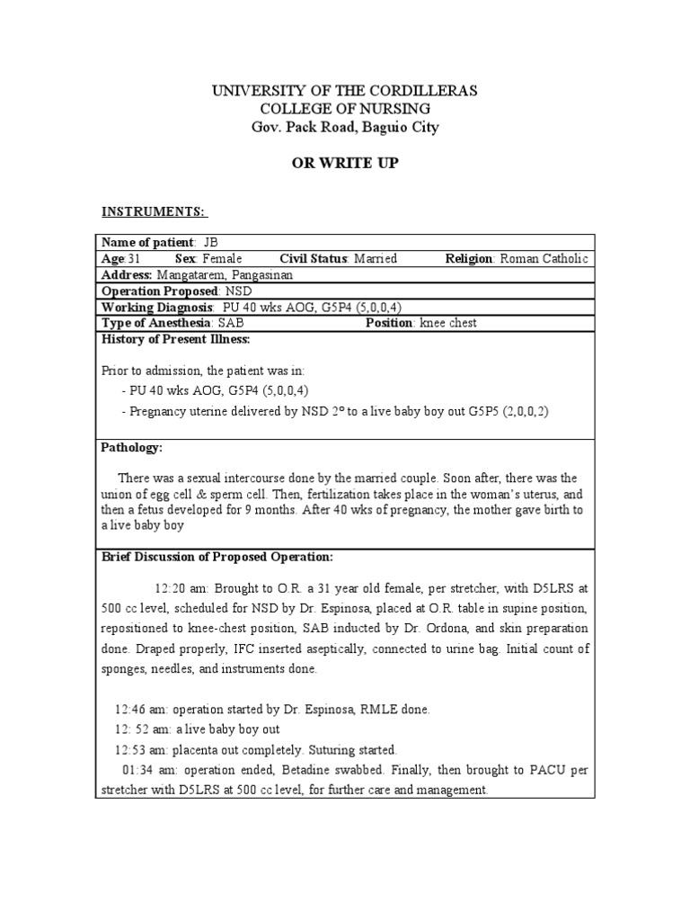 NSD Operation Write-Up Example | PDF