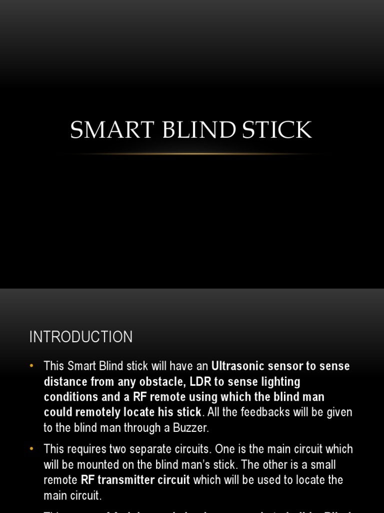 Smart Blind Stick with Sensors | PDF