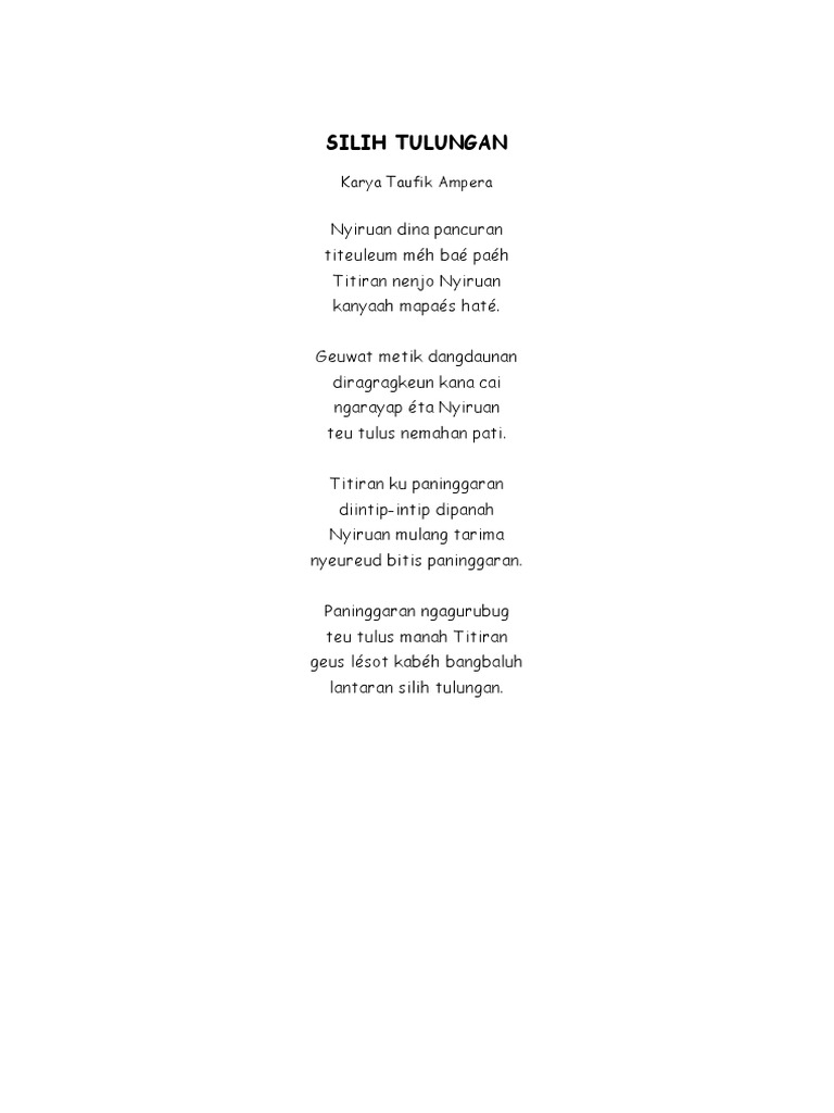 Silih Tulungan Karya Taufik Ampera | PDF