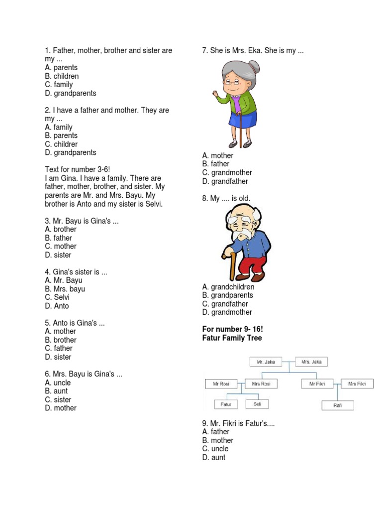 Soal Family Tree | PDF | Grandparent | Kinship And Descent