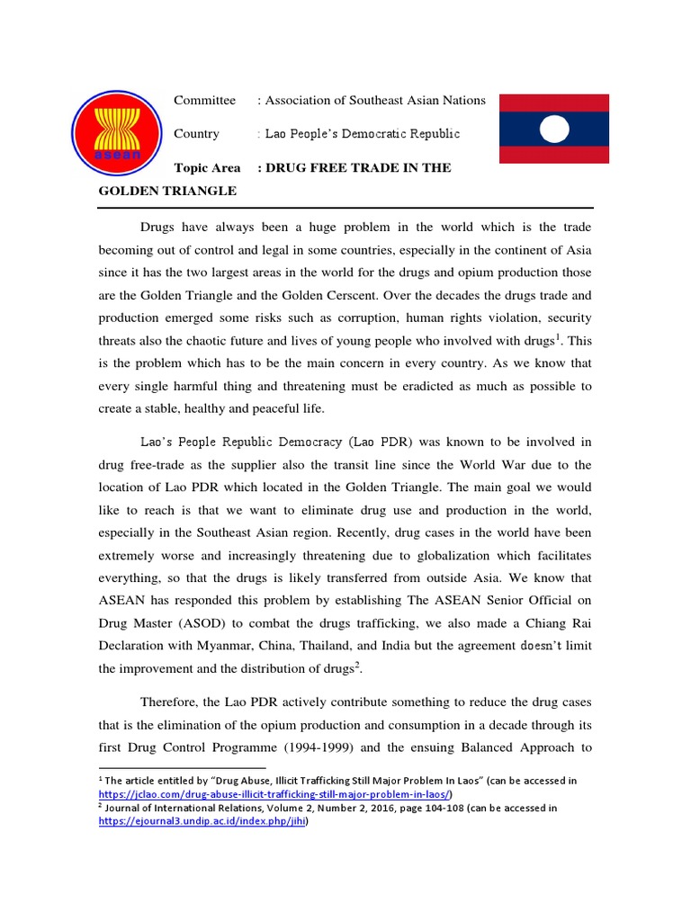 Position Paper - Laos | PDF | Illegal Drug Trade | Laos