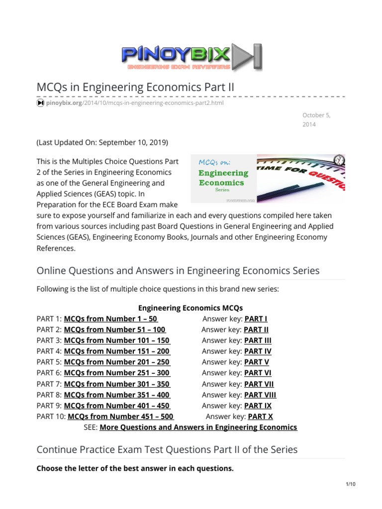 Eng'g Economics Part II | PDF | Interest | Monopoly