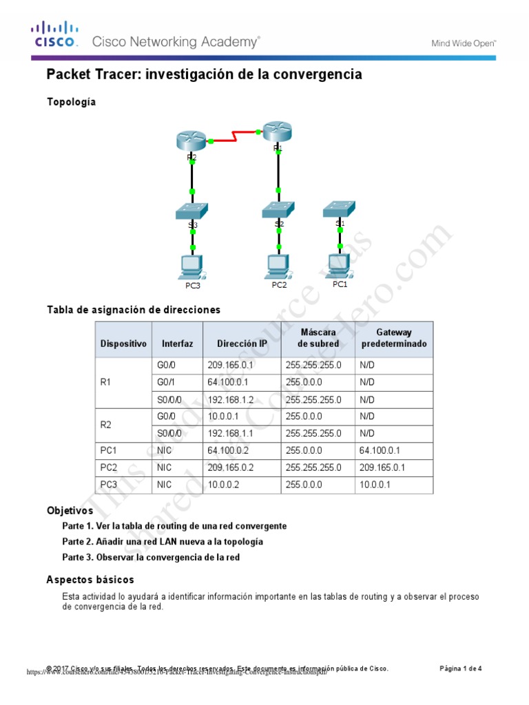 5.2.1.6 Packet Tracer | PDF | Dirección IP | Protocolos de internet