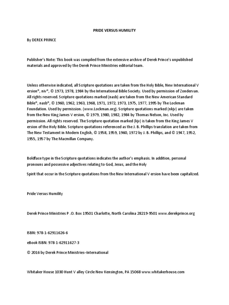 Pride Versus Humility | PDF | Adam And Eve | Genesis Creation Narrative