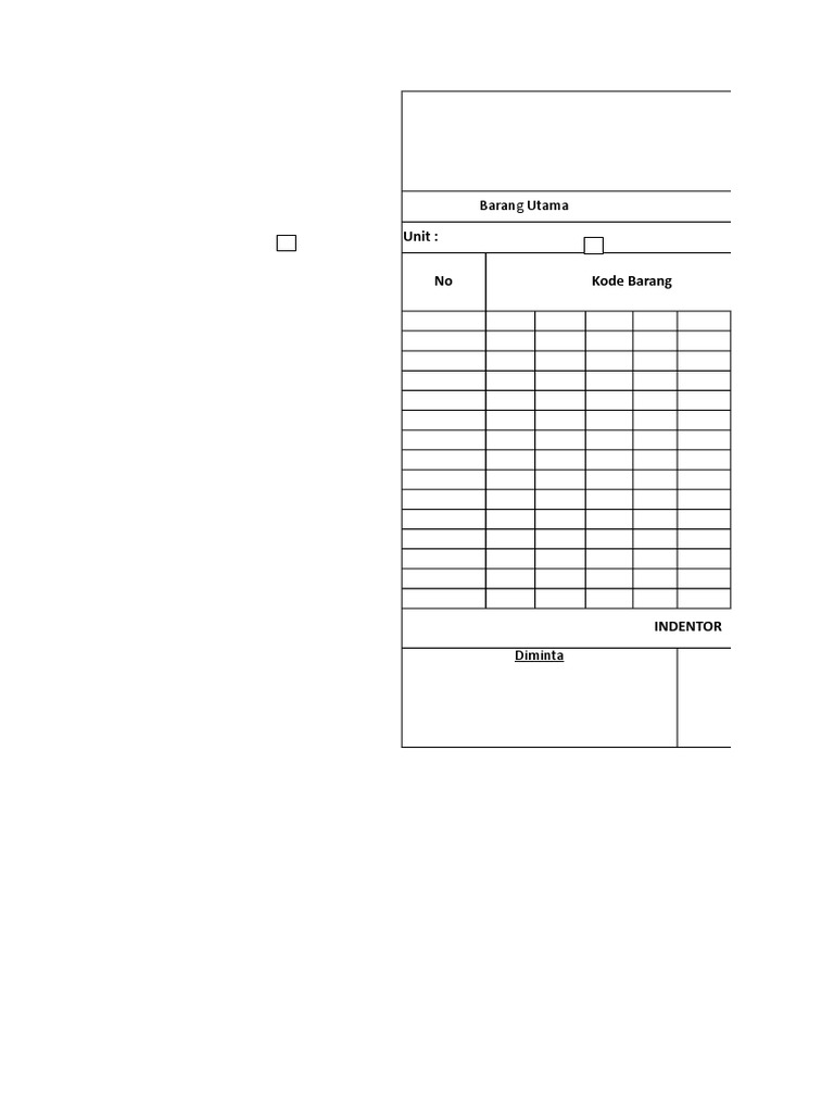 Formulir Barang | PDF