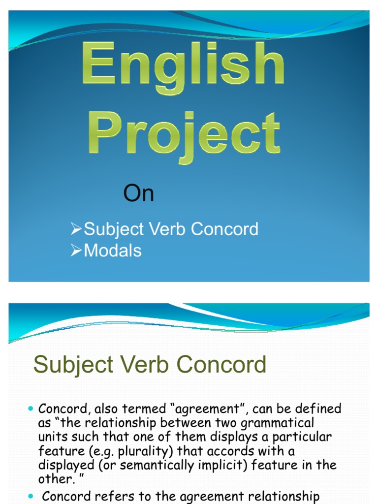 Subject Verb Concord & Modals | Grammatical Number | Subject (Grammar)