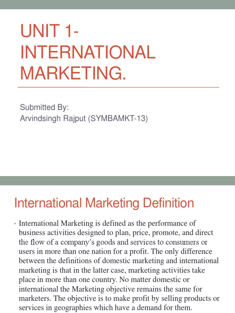 Overview of International Marketing | PDF | Marketing | Franchising