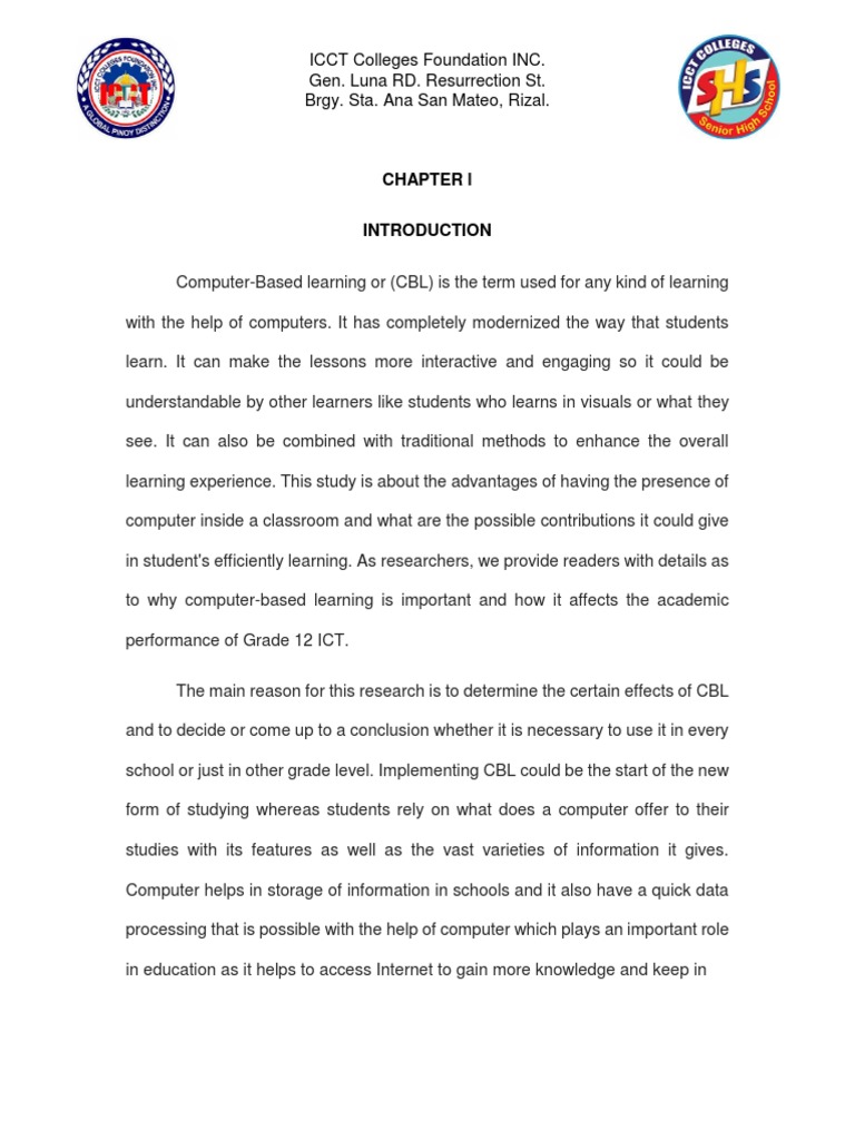 Chapter 1 Sample Research | PDF | Educational Technology | Learning