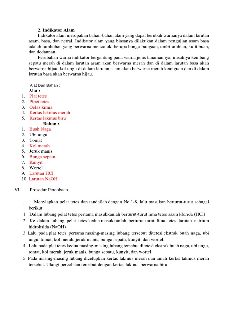 Indikator Alami untuk Uji Asam Basa | PDF