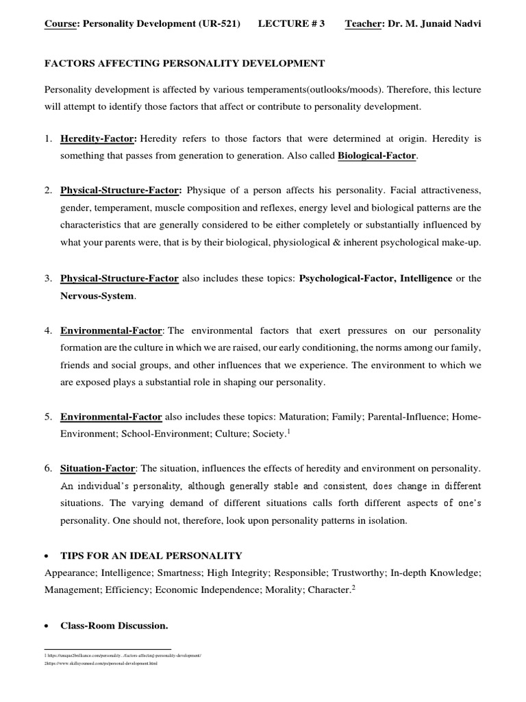 3-Factors Affecting Personality-Development | PDF