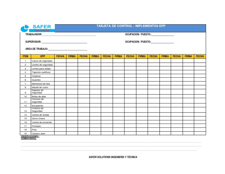 Tarjeta de Control de Epps | PDF