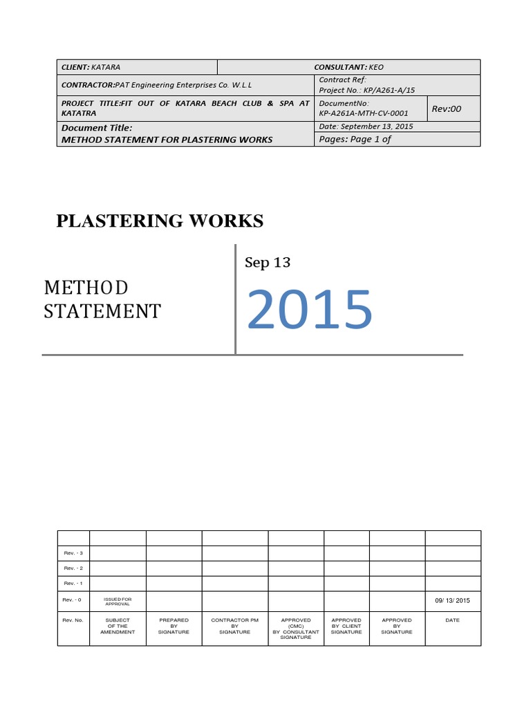Plastering Works | PDF | Plaster | Personal Protective Equipment
