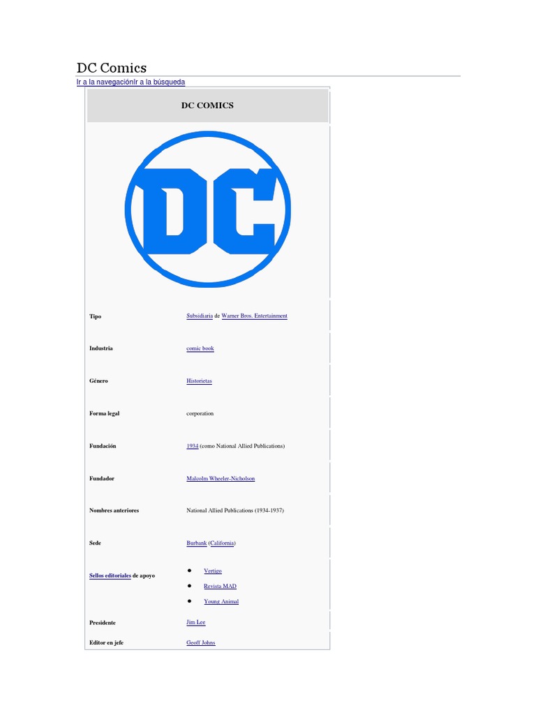 DC Comics | PDF | DC comics | Cómics