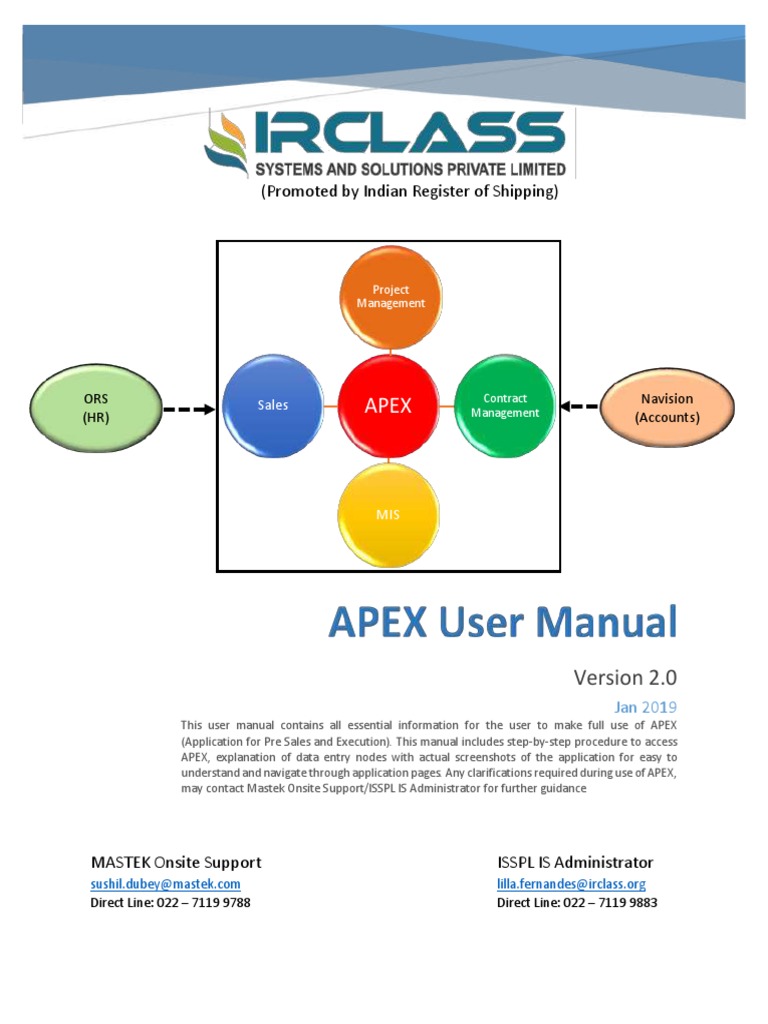 APEX User Manual - Version 2.0 - Jan 2019 PDF | PDF