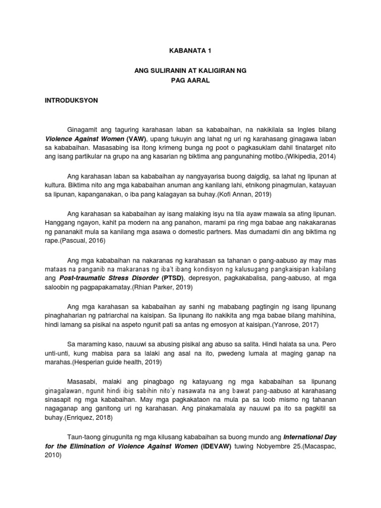 Chapter 1 Introduction Pananaliksik | PDF