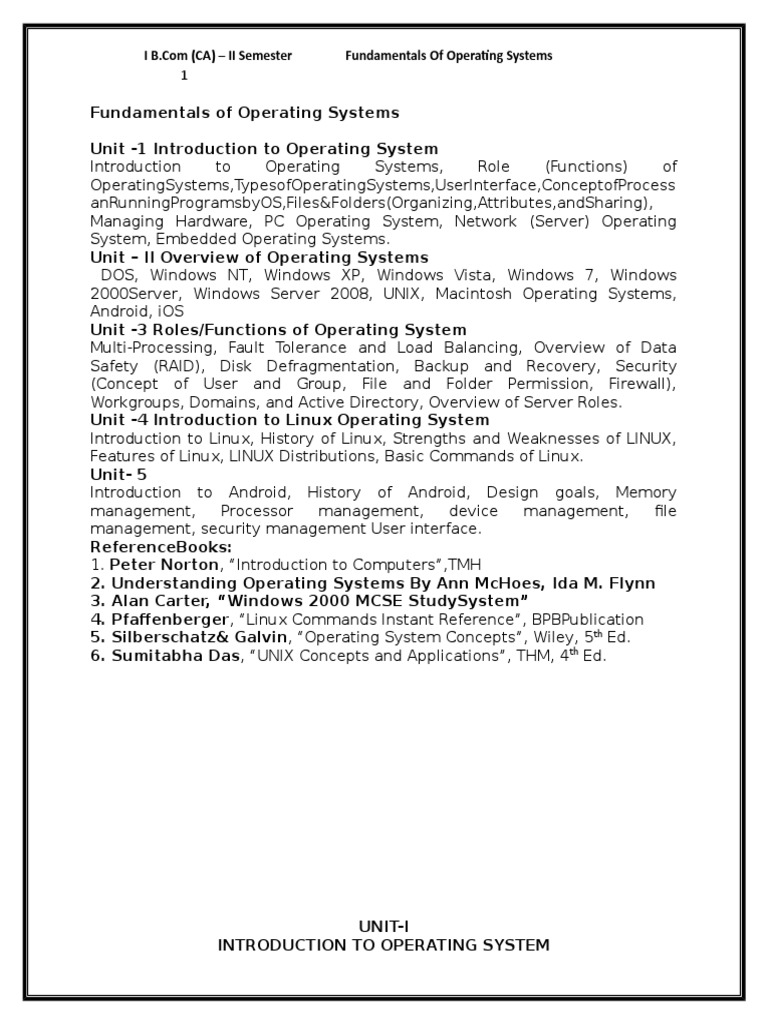 Operating System - Material | PDF