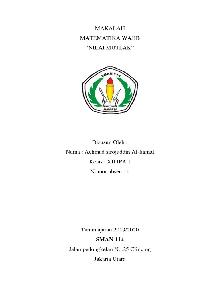 Makalah MTK Wajib (Nilai Mutlak) | PDF