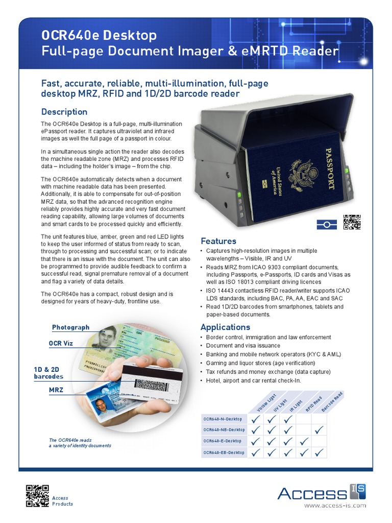 Access-IS OCR640e Desktop Full Page Document Reader | PDF