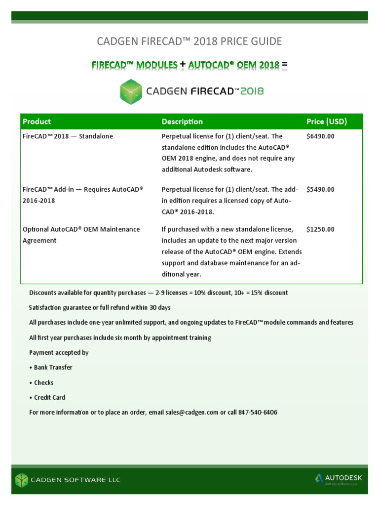 Cadgen FireCAD Requirements | PDF