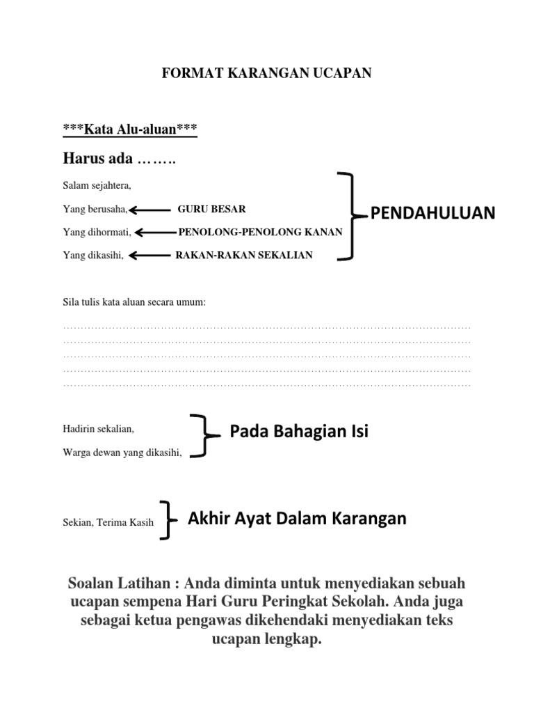 Format Karangan Ucapan | PDF