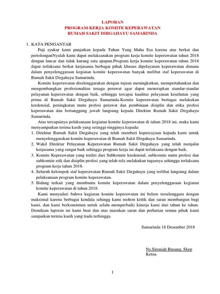 Contoh Format Laporan Program Kerja | PDF