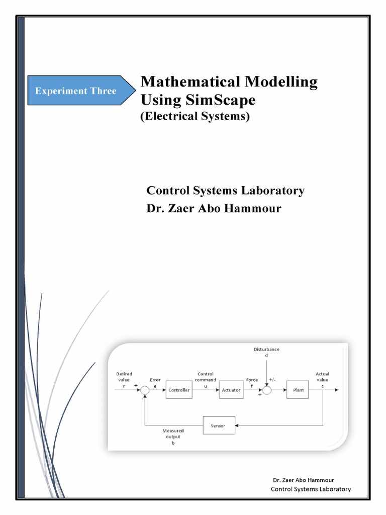 03 - 1 Mathematical Modeling Using SimScape - Electrical Systems | PDF