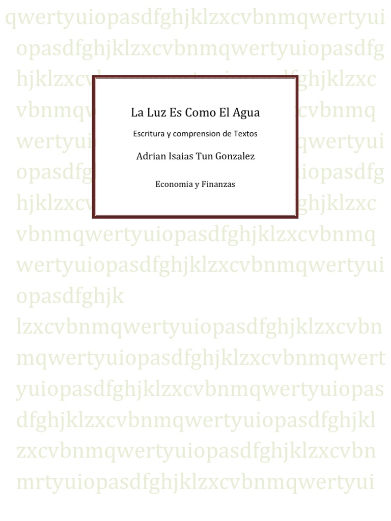 Ensayo La Luz Es Como El Agua | PDF | Cuentos